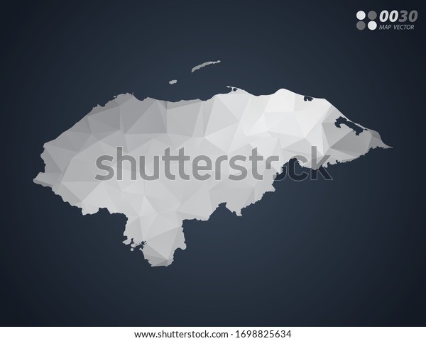 Honduras Map Grey Polygon Red Triangle Stock Vector (Royalty Free ...