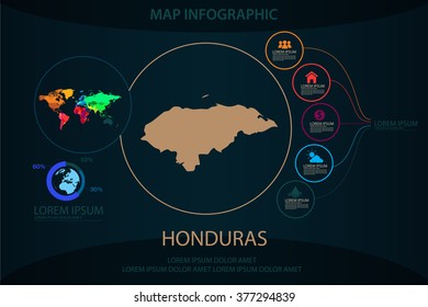 Honduras Map Infographic Stock Vector (Royalty Free) 377294839 ...
