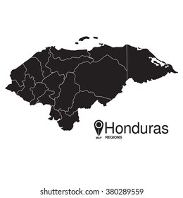 Honduras Map Regions Stock Vector (Royalty Free) 380289559 | Shutterstock