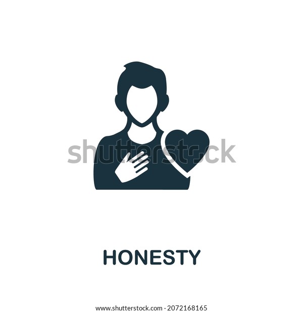 Honesty Icon Monochrome Simple Element Core Stock Vector (Royalty Free ...