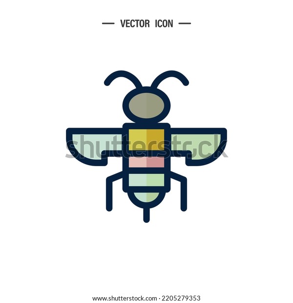 Honey Bee Icon Bumblebee Honey Making Stock Vector (Royalty Free ...
