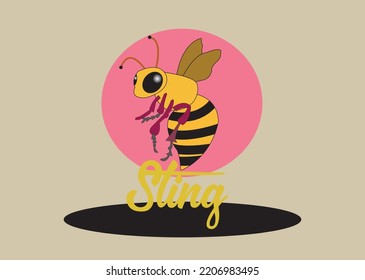 Honey Bee Sting Vector Illustration Artwork Stock Vector (Royalty Free ...