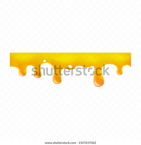 Honey drip shape isolated on white background - realistic golden yellow ...