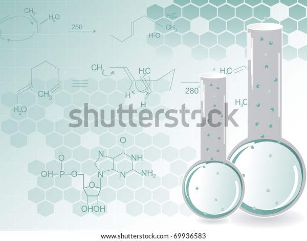 Honeycomb Background Chemical Formula Laboratory Flask Stock Vector ...