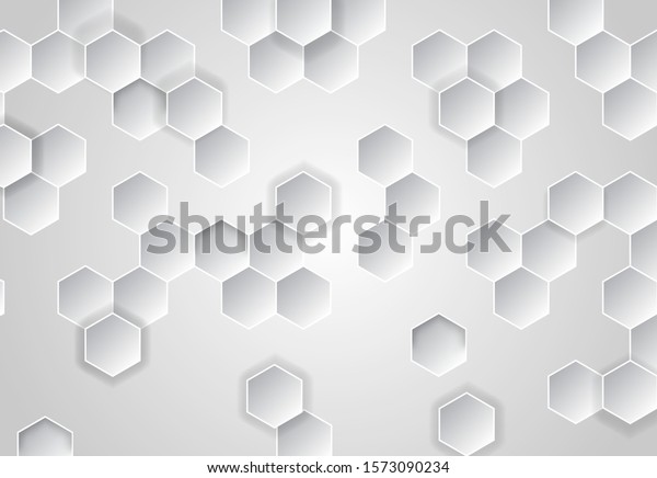 Honeycomb Grey Background Vector Illustration Card Stock Vector ...