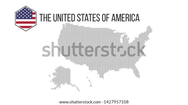 Honeycomb Hexagonal Usa Map Vector Halftone Stock Vector (Royalty Free ...