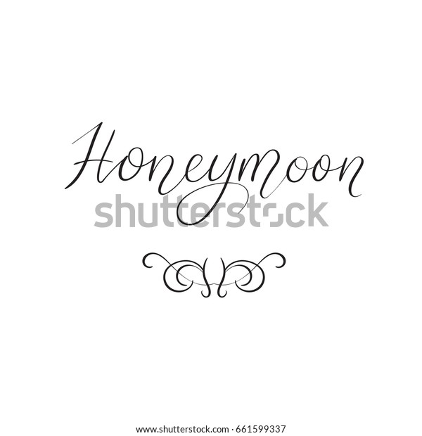 Honeymoon Handwritten Modern Calligraphy Vector Lettering Stock Vector ...