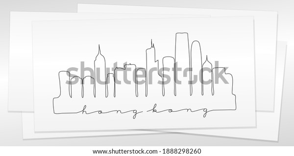 Hong Kong Doodle Skyline Hand Drawn Stock Vector (Royalty Free ...