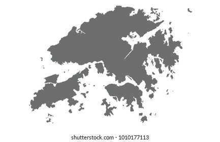 Hong Kong Map Gray Color Stock Vector (Royalty Free) 1010177113 ...