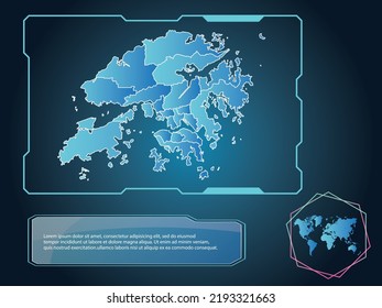 Hong Kong Map Infographic Technology Blue Stock Vector (Royalty Free ...