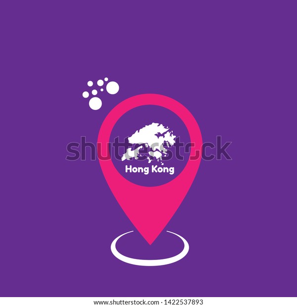 Hong Kong Map Map Pinlogo Template Stock Vector (Royalty Free ...