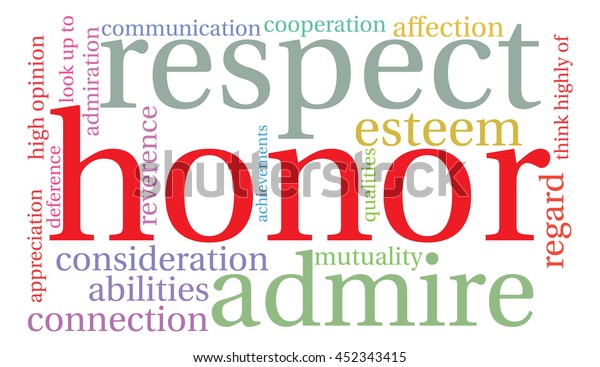Honor Word Cloud On White Background Stock Vector (Royalty Free ...
