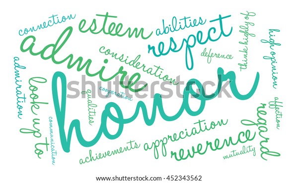 Honor Word Cloud On White Background: vector de stock (libre de ...