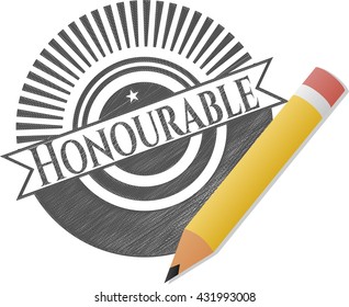 Honourable Pencil Emblem Stock Vector (Royalty Free) 431993008 ...