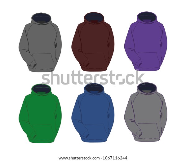 Hoodie Different Colors Set Realistic Vector Stock Vector (Royalty Free ...