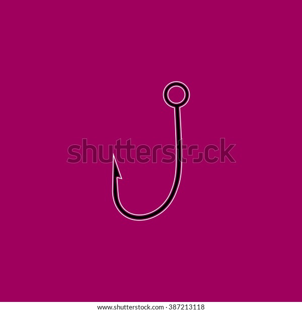 Hook Flat Symbol Pictogram Over Purple Stock Vector (Royalty Free ...