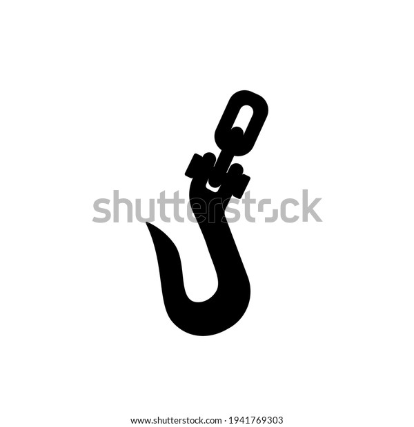 Hook Tow Chain Silhouette Icon Clipart Stock Vector (Royalty Free ...