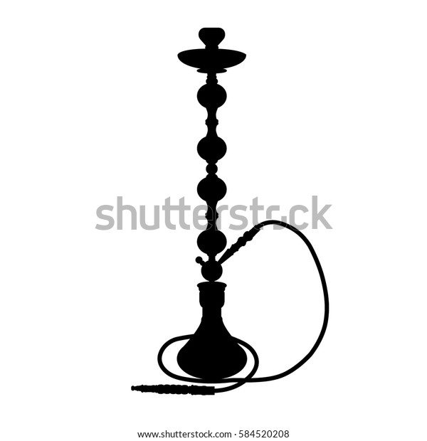 Hookah Black Silhouette Vector Illustration Isolated Stock Vector ...