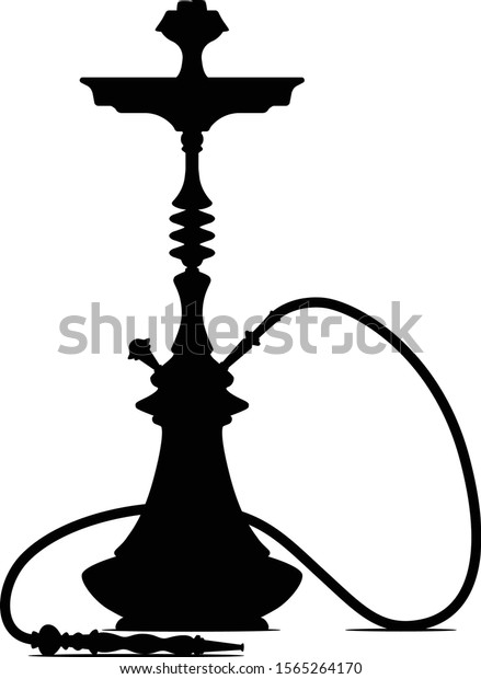 Hookah Silhouette Isolated On White Background Stock Vector (Royalty ...