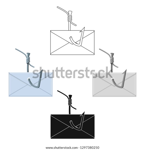 Hooked Email Icon Cartoon Style Isolated Stock Vector (Royalty Free ...
