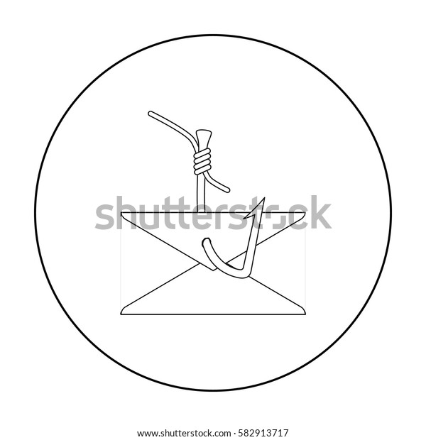 Hooked Email Icon Outline Style Isolated Stock Vector (Royalty Free ...