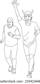 Hooligan Running Line Art Stock Vector (Royalty Free) 2194134481 ...