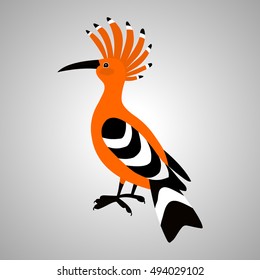 Hoopoe Upupa Epops Colored Icon Logo Stock Vector (Royalty Free ...