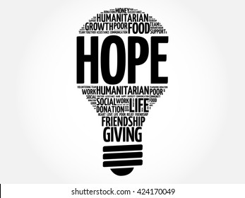 Hope Bulb Word Cloud Collage Concept Stock Vector (Royalty Free ...
