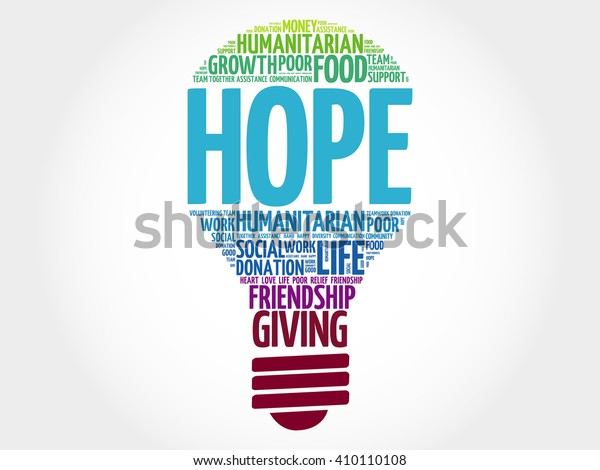 Hope Bulb Word Cloud Collage Concept Stock Vector (Royalty Free ...