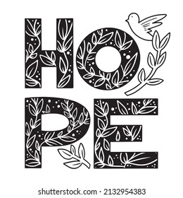 Hope Emblem Vector Flower Symbol Hope Stock Vector (Royalty Free ...