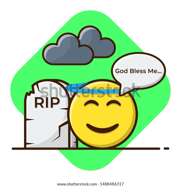 Hope Emoji Bubble Message Tombstone Rip Stock Vector (Royalty Free ...