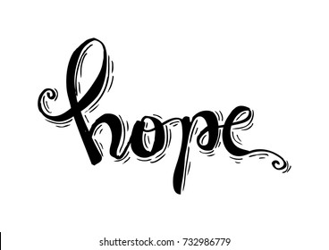 Hope Hand Lettering Calligraphy Stock Vector (Royalty Free) 732986779 ...