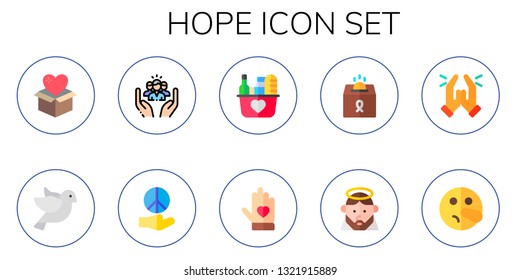 Hope Icon Set 10 Flat Hope Stock Vector (Royalty Free) 1321915889