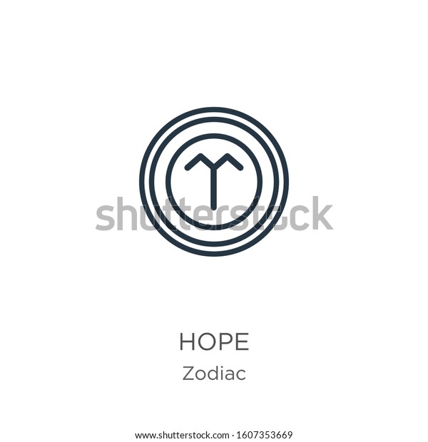 Hope Icon Thin Linear Hope Outline Stock Vector (Royalty Free ...