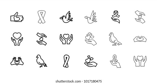 Hope Icons Set 18 Editable Filled Stock Vector (Royalty Free ...