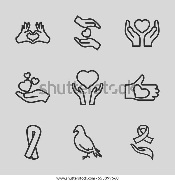 Hope Icons Set Set 9 Hope 스톡 벡터(로열티 프리) 653899660