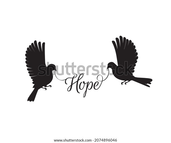 Hope Vector Wording Design Lettering Flying Stock Vector (Royalty Free ...