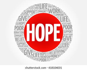 Hope Word Cloud Collage Concept Background Stock Vector (Royalty Free ...