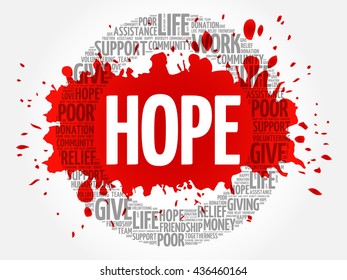 Hope Word Cloud Collage Concept Background Stock Vector (Royalty Free ...