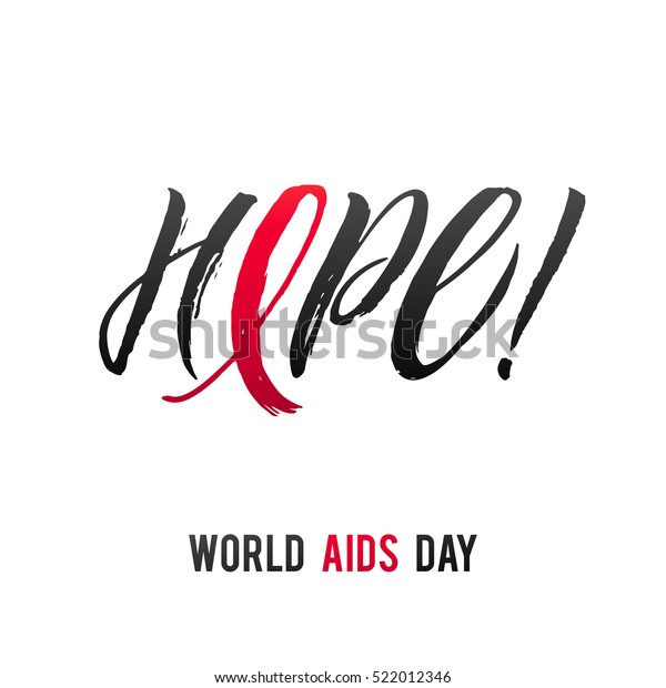 Hope World Aids Day 1 December Stock Vector (Royalty Free) 522012346 ...