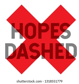 Hopes Dashed Stamp On White Background Stock Vector (Royalty Free ...