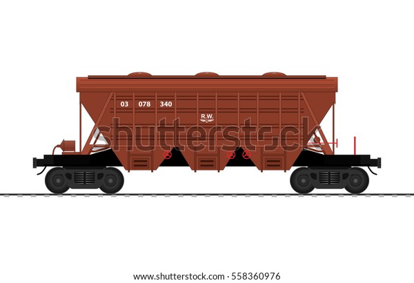 Hopper Car Cargo Train Cars Railway Stock Vector (Royalty Free) 558360976