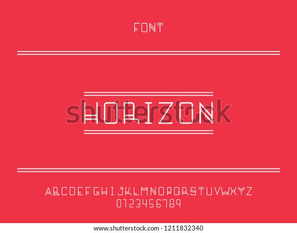 Stock vektor „Horizon Font Vector Alphabet Letters Numbers“ (bez ...