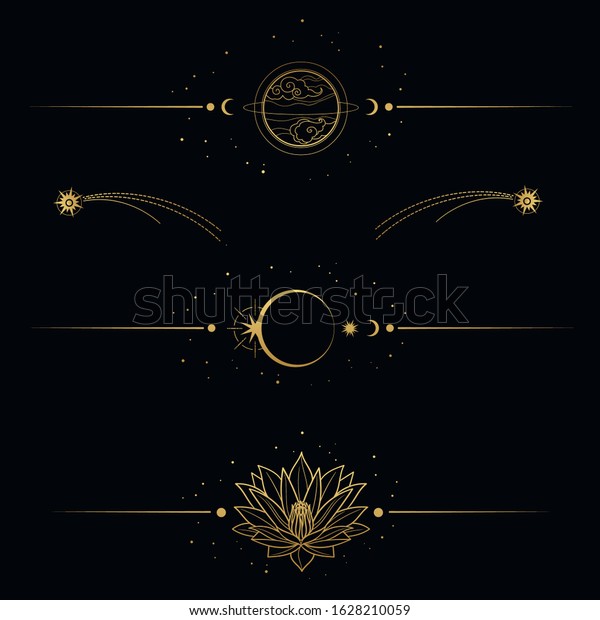 Horizontal Abstract Design Elements Stars Planet 库存矢量图（免版税）1628210059 ...