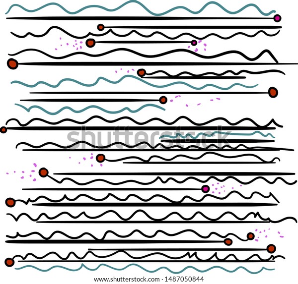 Horizontal Accumulation Straight Wavy Lines There Stock Vector (Royalty ...