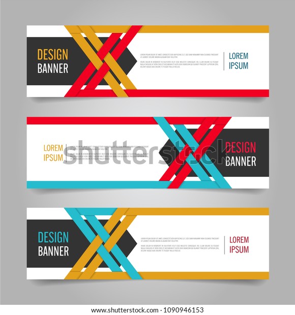 Horizontal Advertising Modern Banner Modern Banner Stock Vector ...