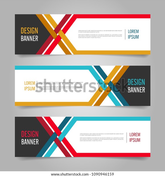 Horizontal Advertising Modern Banner Modern Banner Stock Vector ...