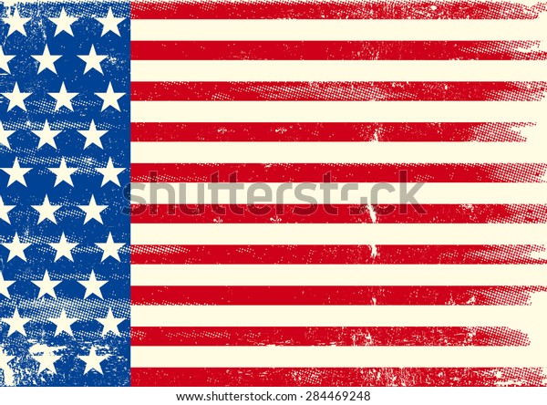 Horizontal American Grunge Flag You Stock Vector (Royalty Free ...