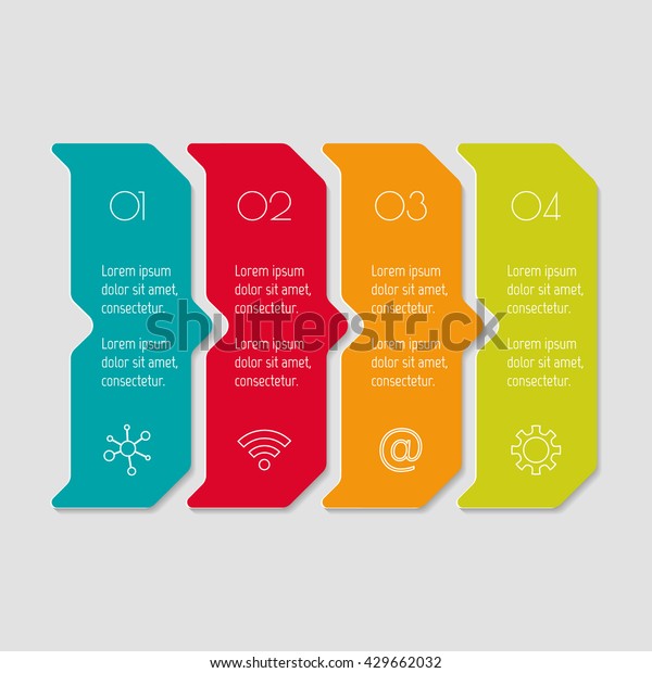 Horizontal Arrow Infographic Diagram Four Parts Stock Vector (Royalty ...