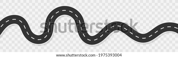 Horizontal Asphalt Road Template Winding Road Stock Vector (Royalty ...